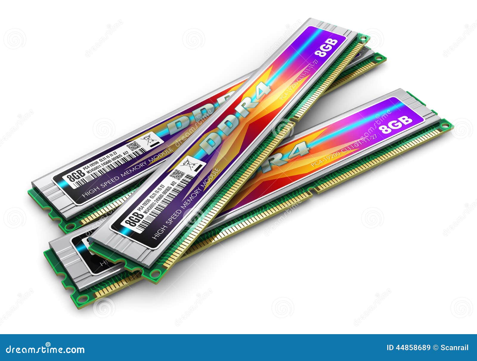 DDR4 memory modules stock illustration. Illustration of access - 44858689