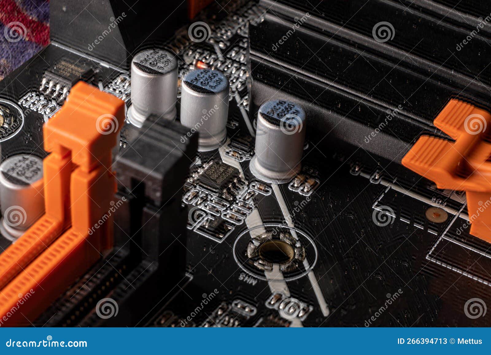 Ddr Memory Plugs Bus Interface Connector On The Computer Motherboard Stock Image Image Of Chip