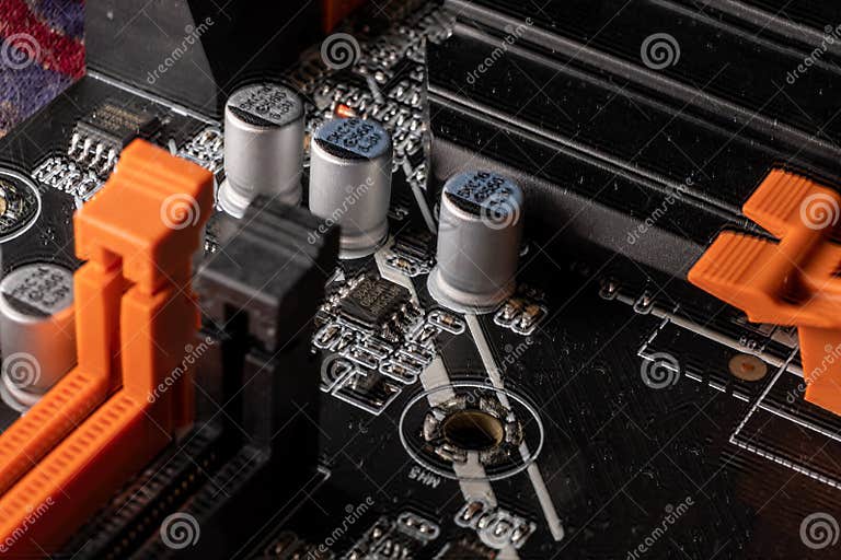 Ddr Memory Plugs Bus Interface Connector On The Computer Motherboard Stock Image Image Of Chip