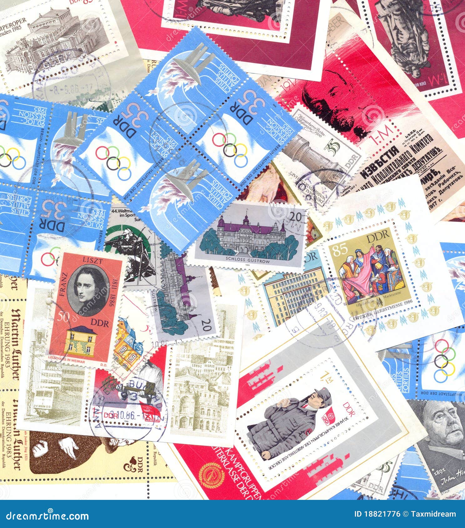 DDR Postal Stamps German Democratic Republic Stock Photo - Image of ...