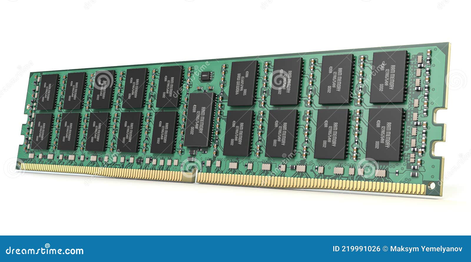 Ddr Ram Computer Memory Module Isolated On White Stock Illustration