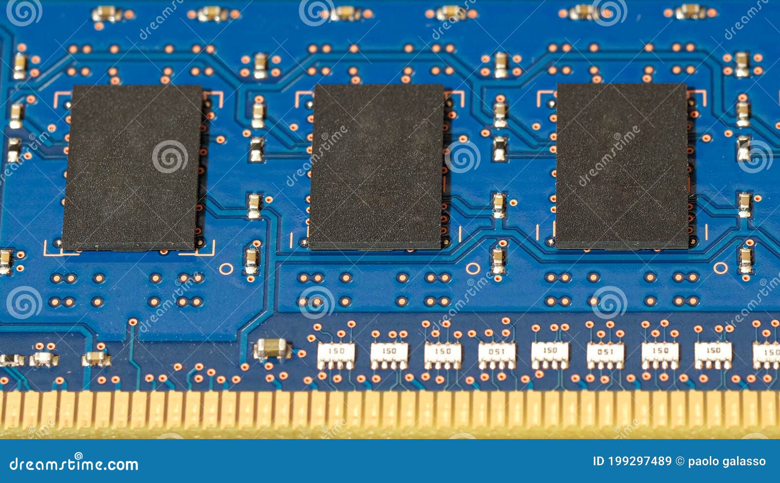 Ddr4 Ram Printed Circuit and Memory Micro Chips Close Up Detail,Tech Pc ...