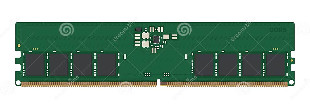 DDR5 Random Access Memory. RAM Memory Art Illustration Isolated on White Background Stock ...