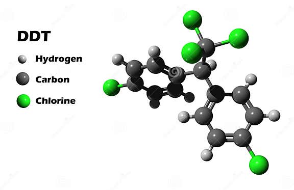 DDT 3D structure stock illustration. Illustration of malaria - 24345582
