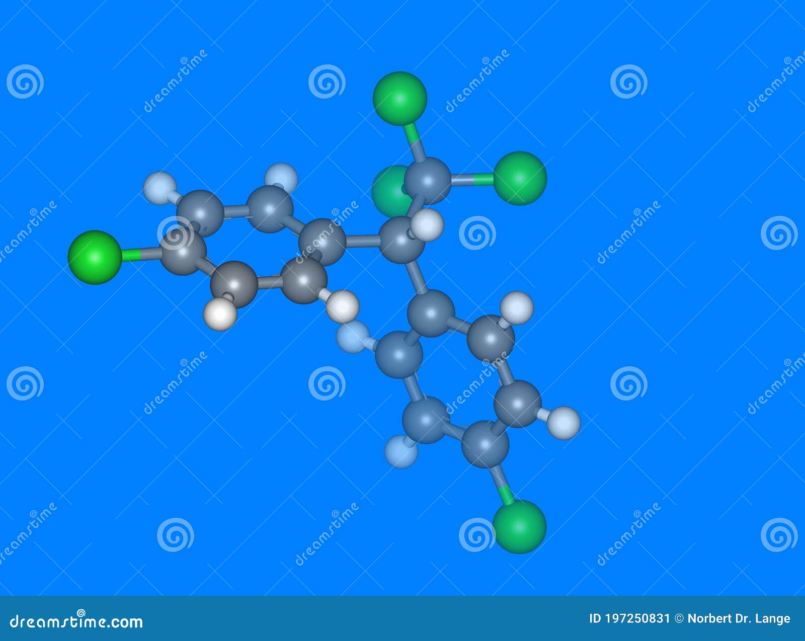 DDT molecular model stock illustration. Illustration of model - 197250831