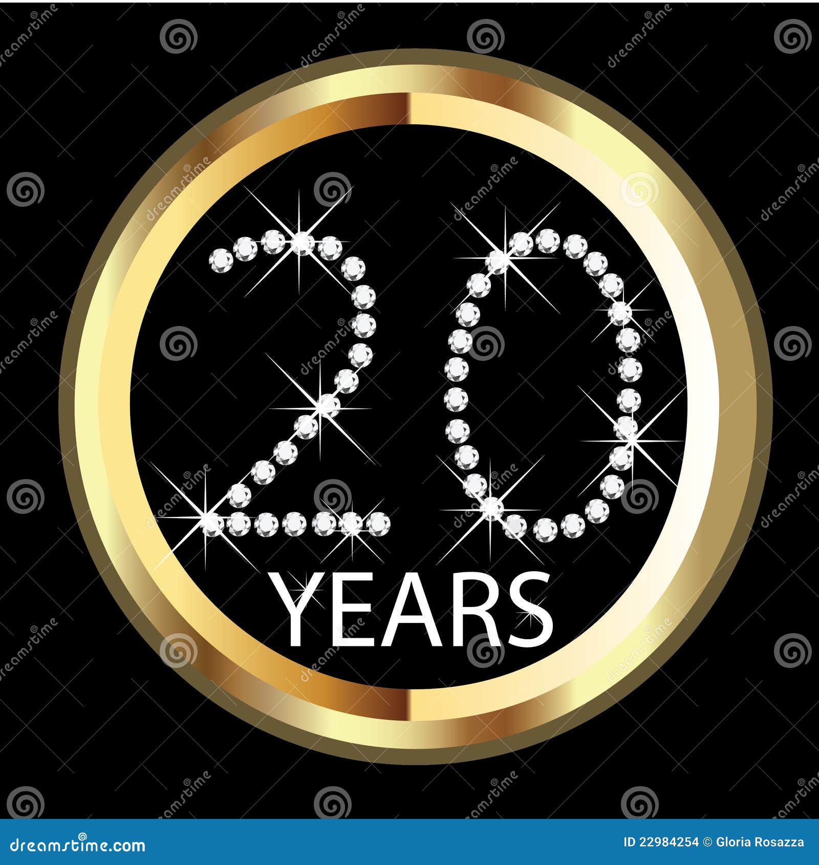 De 20ste jarenverjaardag stock illustratie. Illustration of eren - 22984254