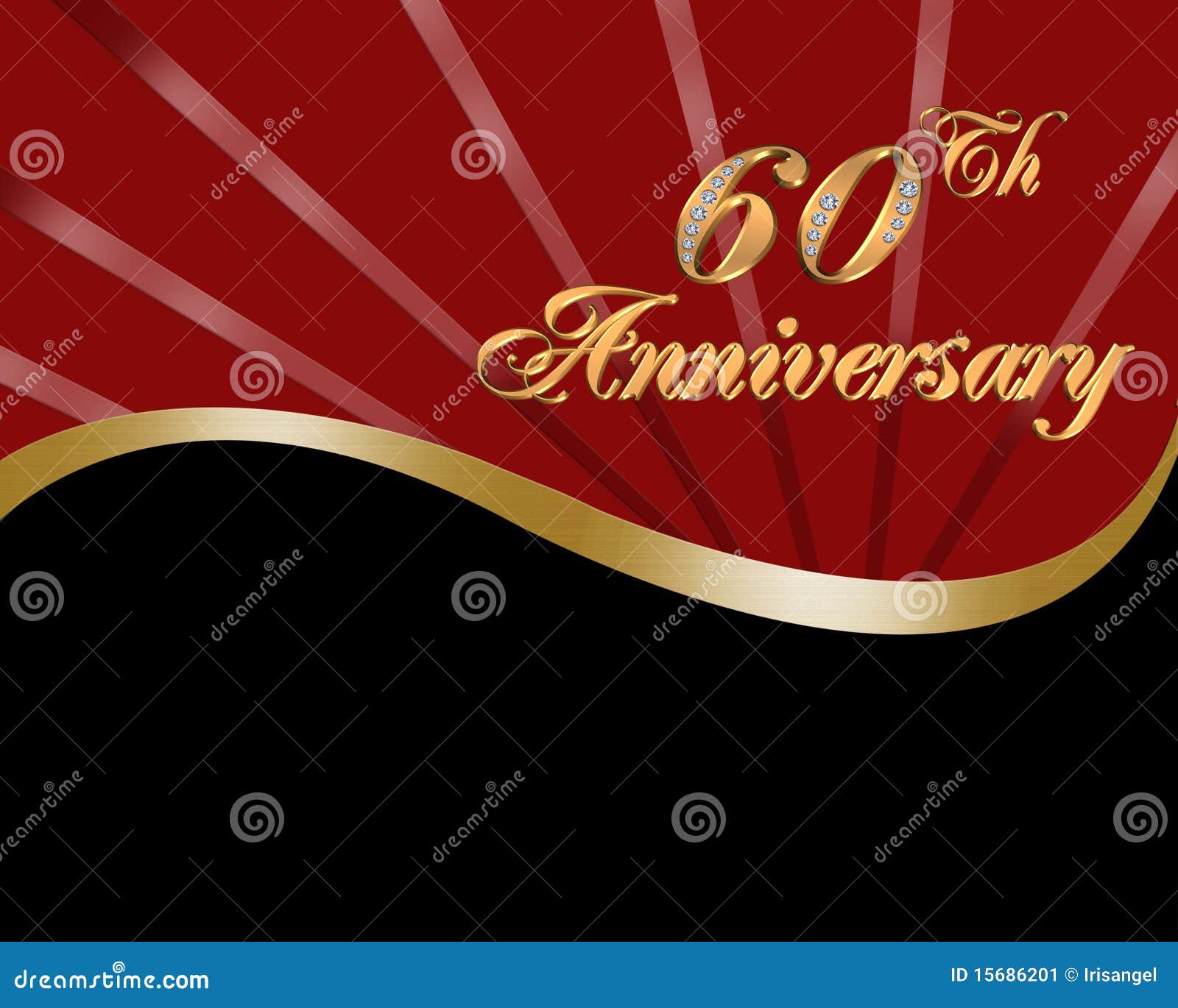 De 60ste Verjaardag Van Het Huwelijk Stock Illustratie - Illustration ...