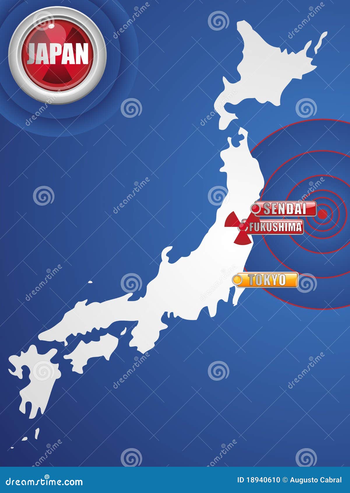 De Aardbeving Van Japan En Tsunami Ramp 2011 Vector Illustratie ...