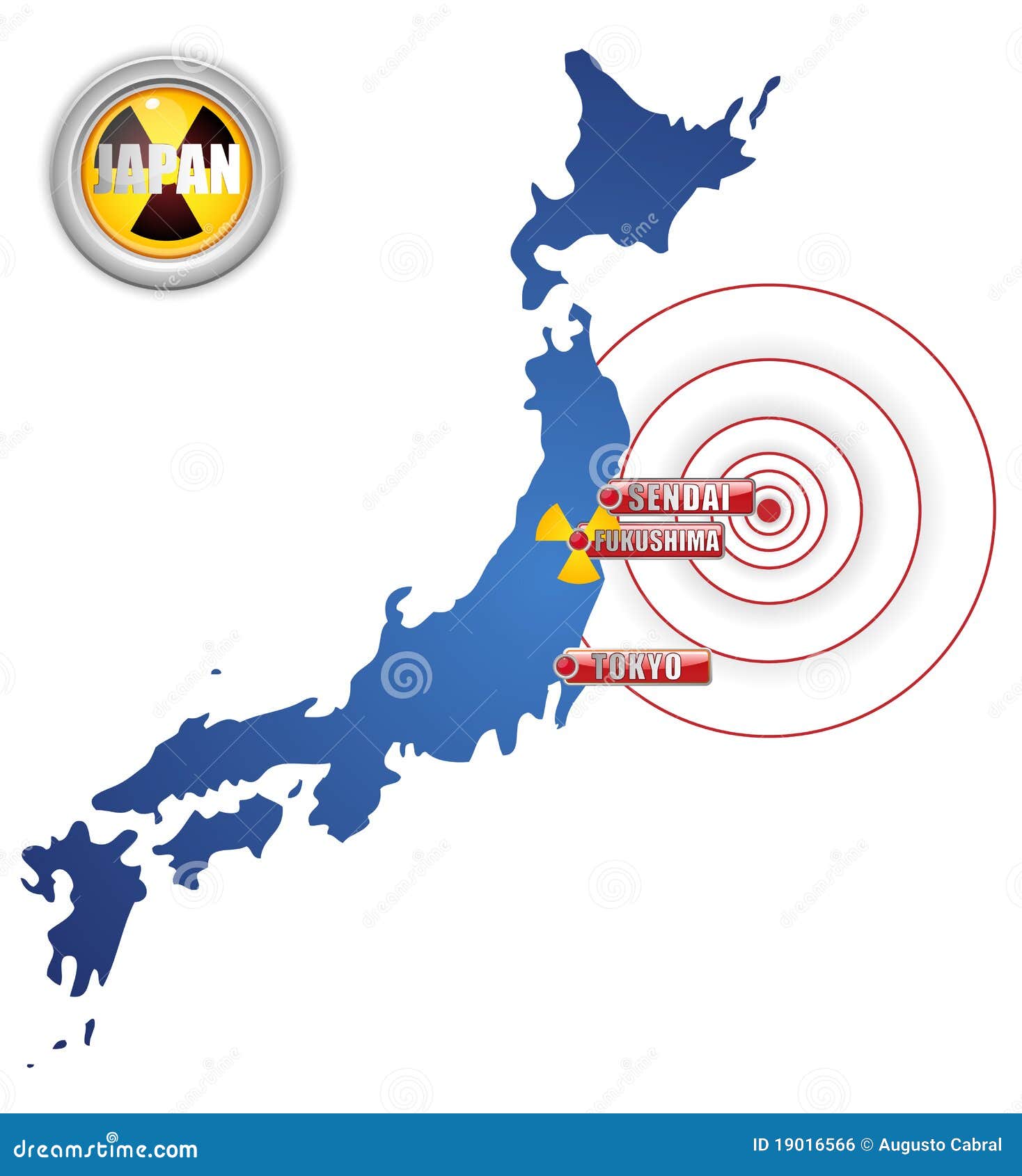 De Aardbeving Van Japan, Tsunami En KernRamp Vector Illustratie ...
