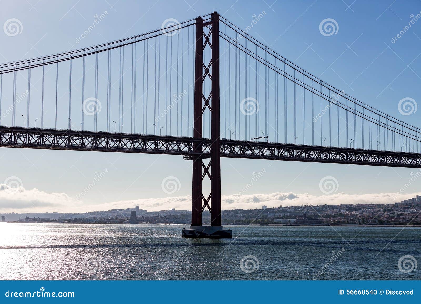 25 De Abril Cable-stayed Bridge Over Tagus River Stock Photo - Image of ...