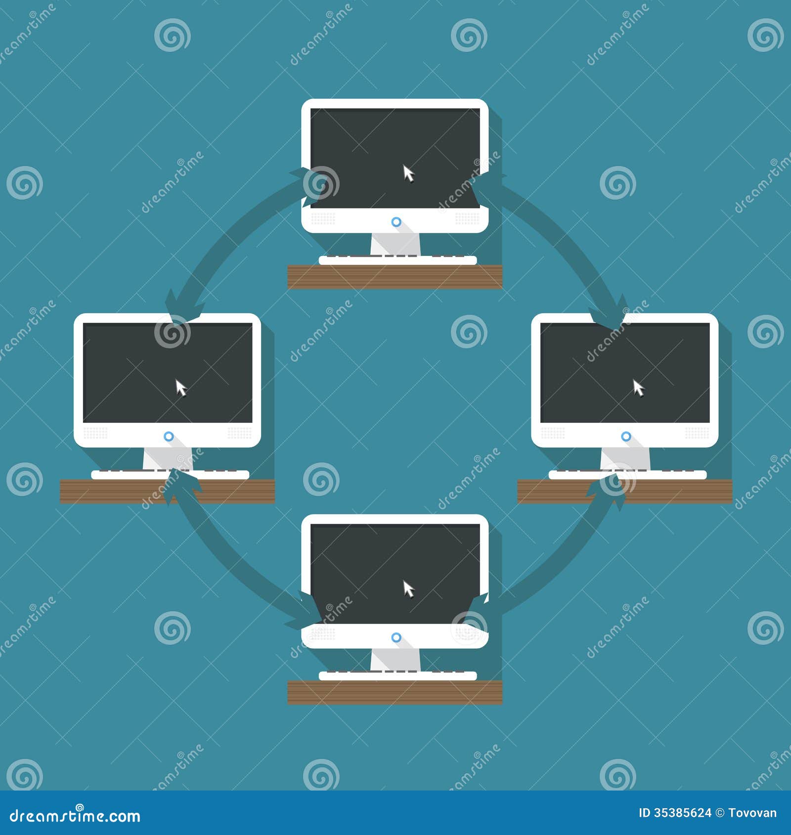 De Abstracte Regeling Van Het Computernetwerk Vector Illustratie ...