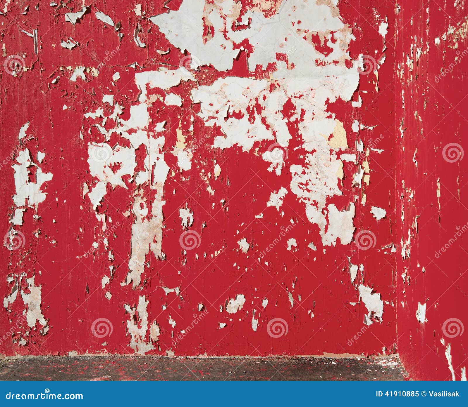 De Achtergrond Pelde Rode Verf Op De Muur Stock Afbeelding - Image of ...