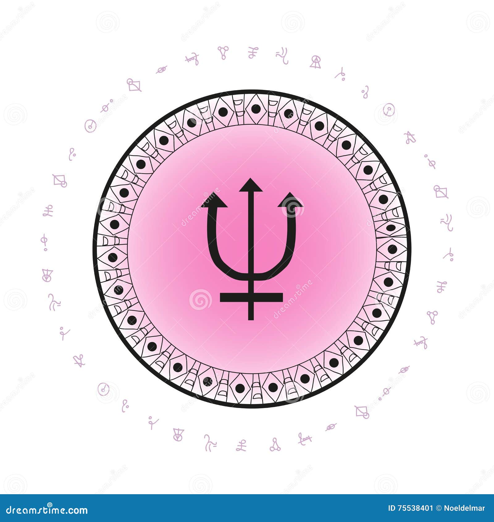 De Achtergrond Van Het De Planeetsymbool Van Neptunus Vector ...