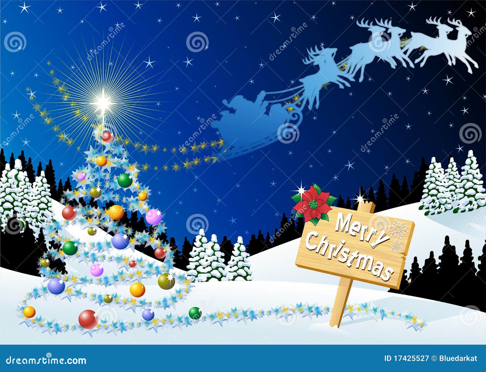 De Achtergrond Van Kerstmis Stock Illustratie - Illustration of heuvel ...