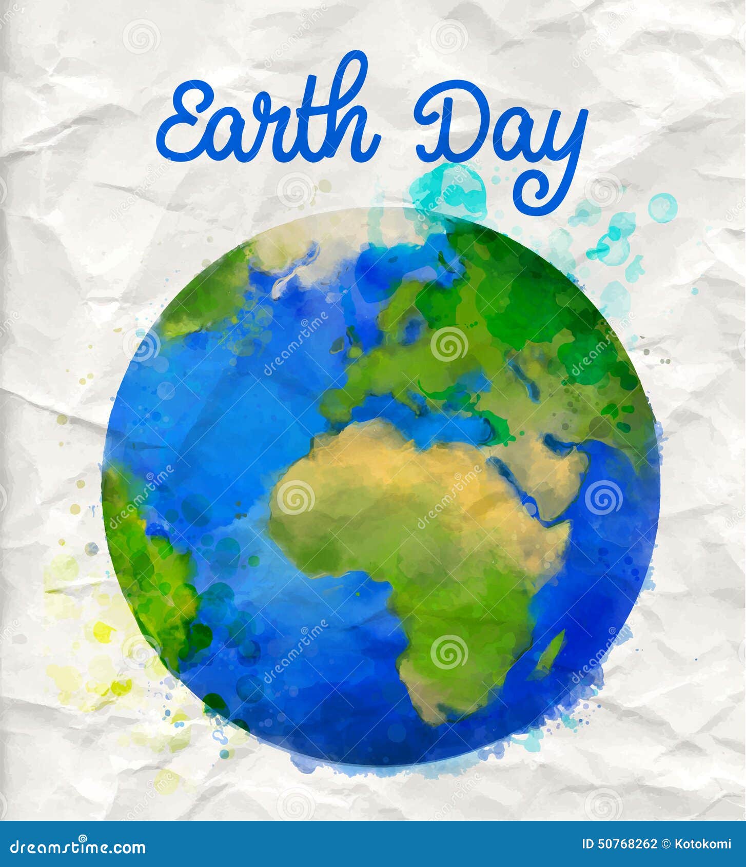De Affiche Van De Aardedag Met De Vector Van De Waterverfbol Vector ...
