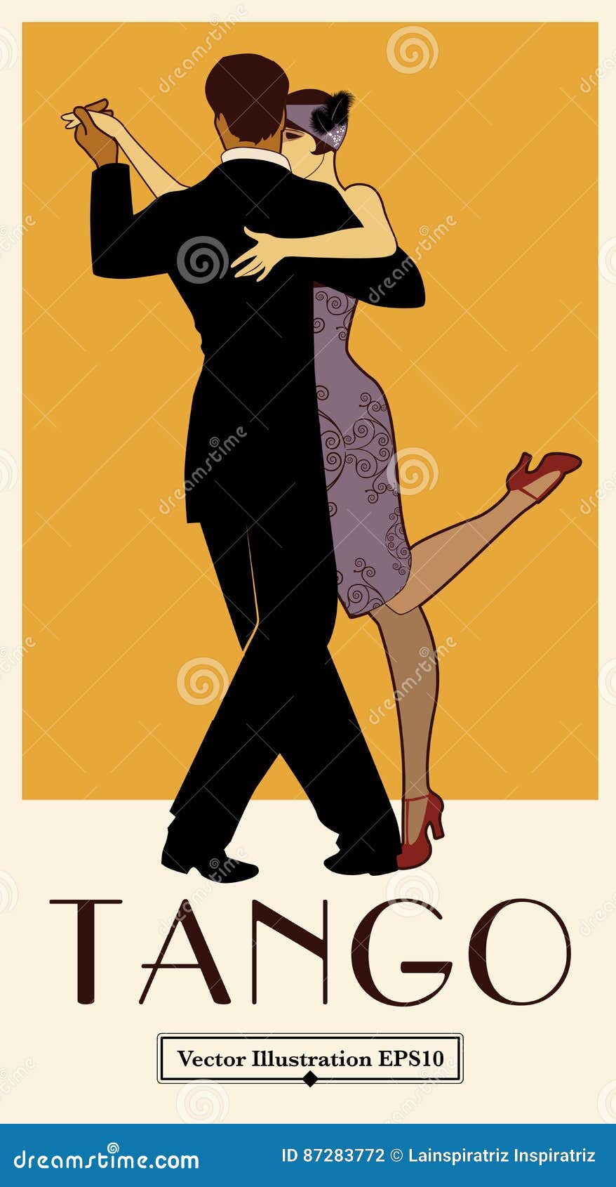 De Affiche Van De Jaren '20tango Elegante Paar Het Dansen Tango Stock ...
