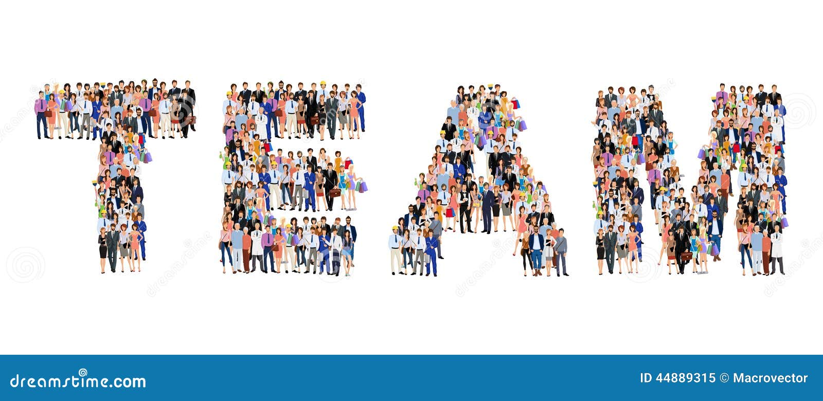 De Affiche Van Het Groeps Mensen Team Vector Illustratie - Illustration ...