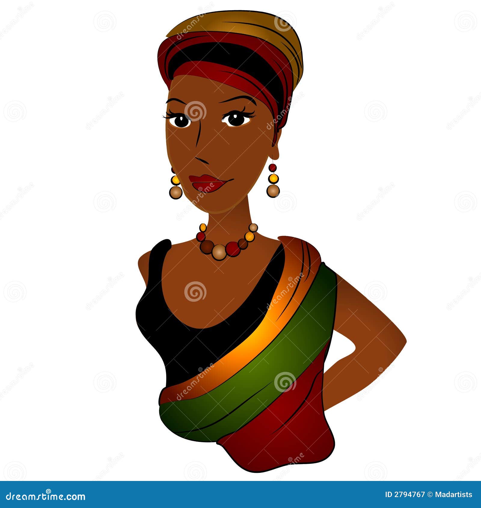 De Afrikaanse Amerikaanse Manier Van De Vrouw Stock Illustratie ...