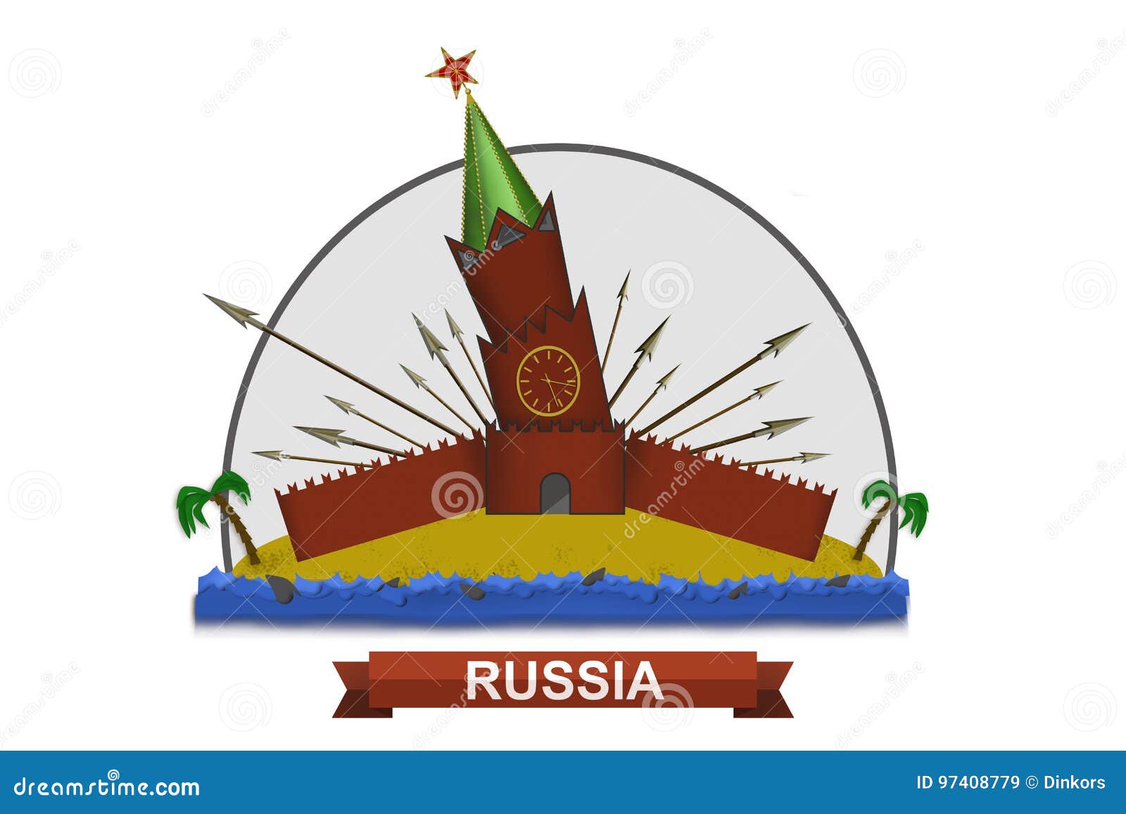 De Agressie Van Moskou, Het Gedrag Van De Inwoners Stock Illustratie ...