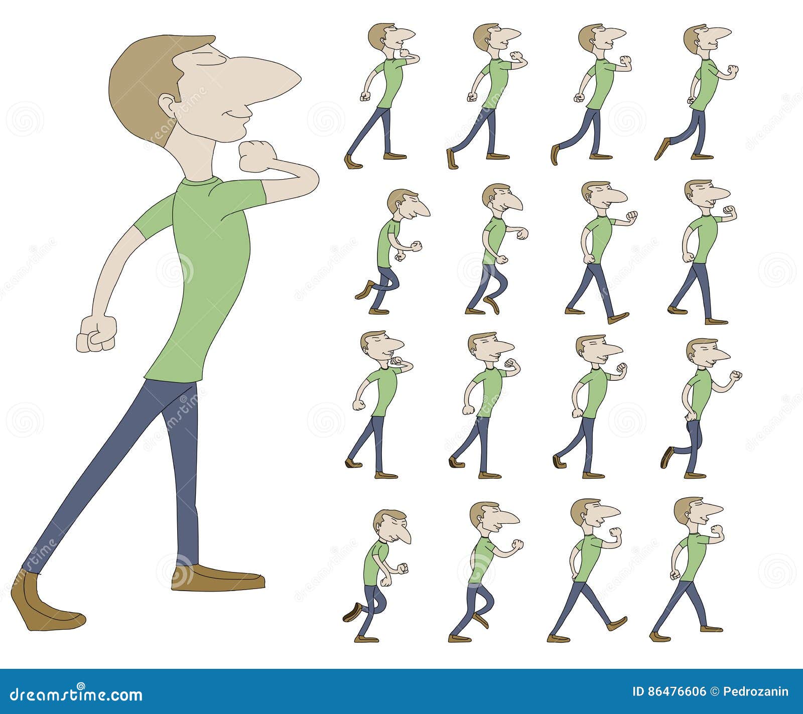 De Animatie Van Sprite Van De Gangcyclus Vector Illustratie ...