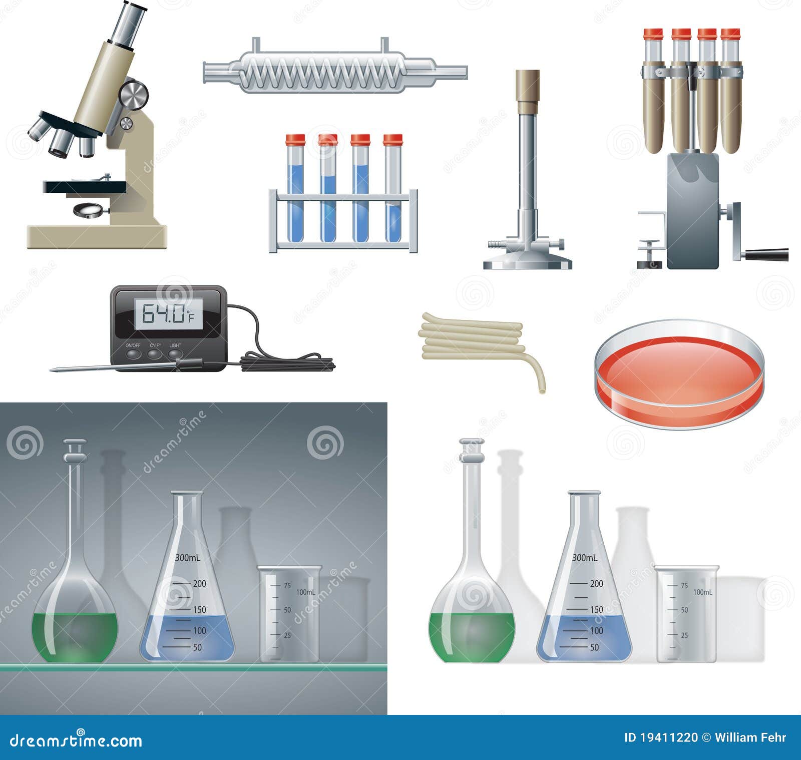 De Apparatuur Van Het Laboratorium Vector Illustratie - Illustration of ...