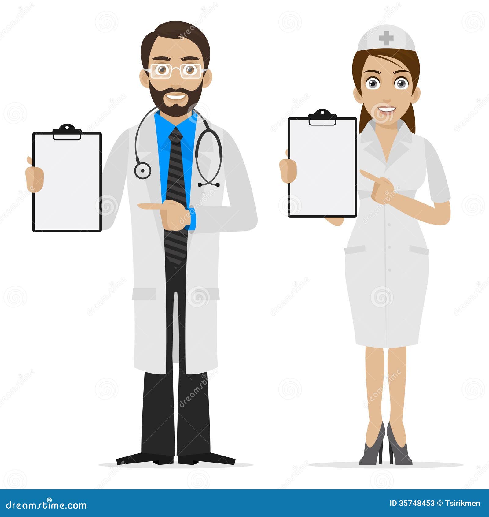 De Arts En De Verpleegster Specificeren Op Vorm Vector Illustratie ...