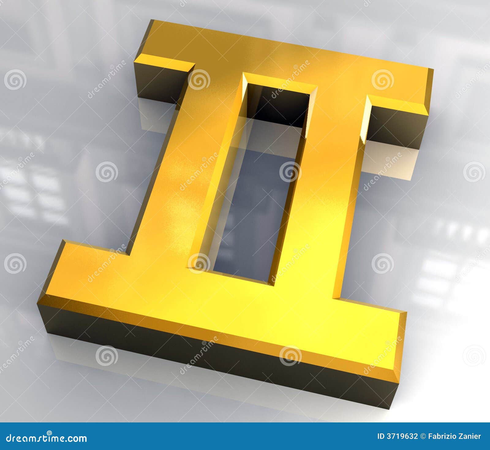 De Astrologiesymbool Van Tweeling in (3d) Goud Stock Illustratie ...