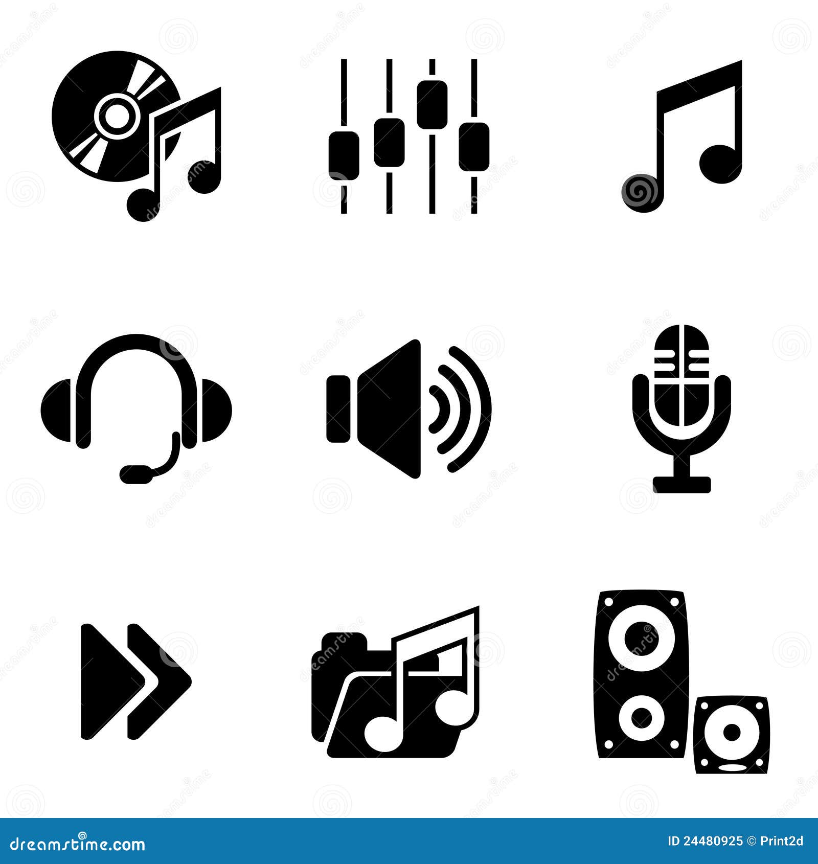 De Audiopictogrammen Van De Computer Vector Illustratie - Illustration ...