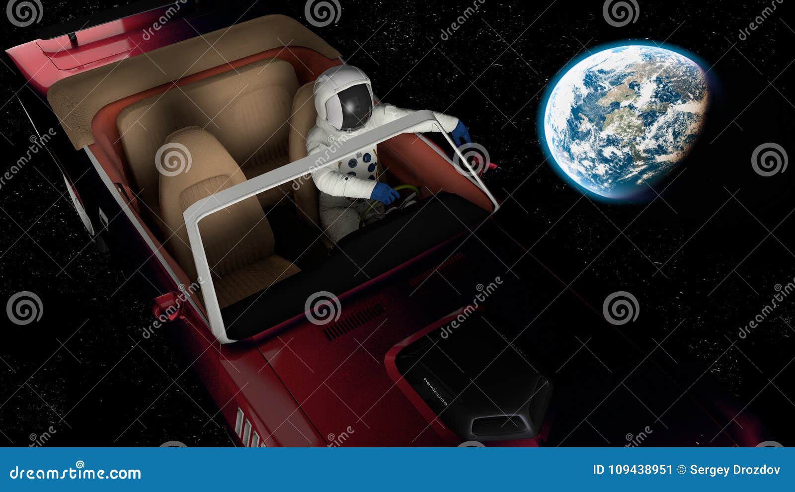 De auto in ruimte stock illustratie. Illustration of stijl - 109438951