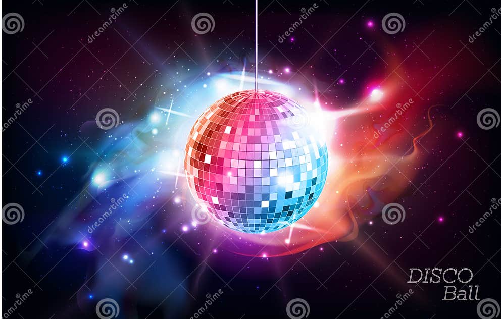 De Bal Van De Disco Discobal Op Open Plekachtergrond Vector Illustratie ...