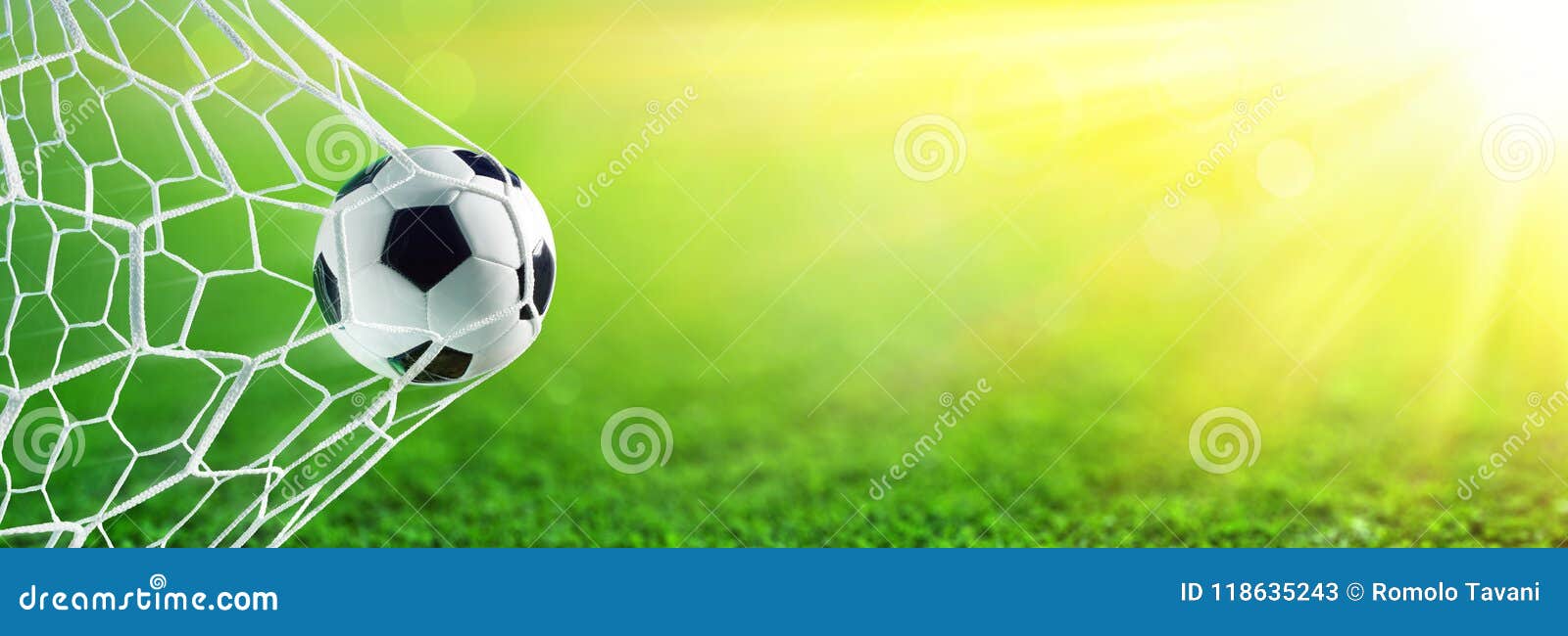 De Bal Van Het Voetbal in Doel Stock Afbeelding - Image of achtergrond ...