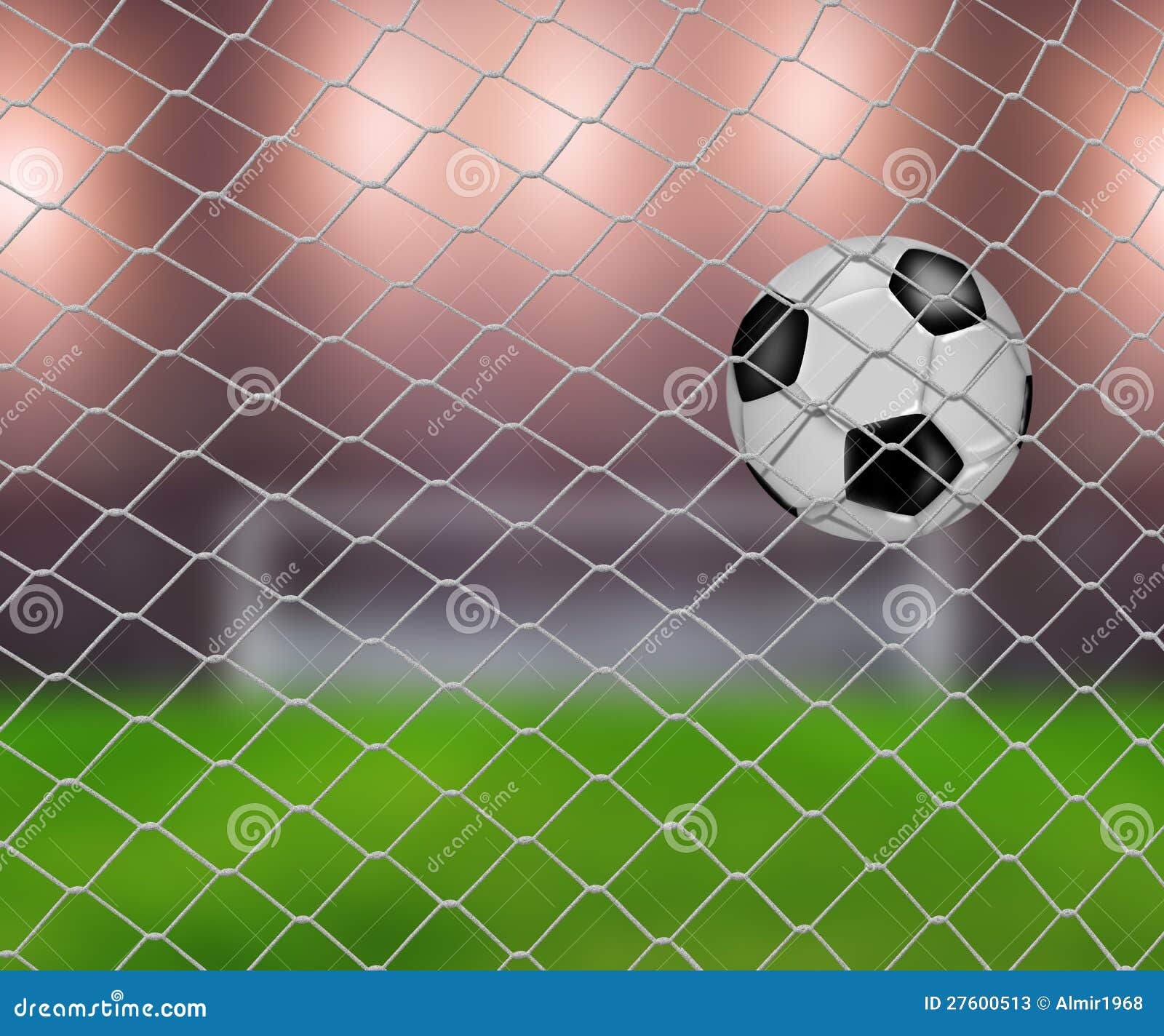 De Bal Van Het Voetbal in Doel Stock Illustratie - Illustration of spel ...