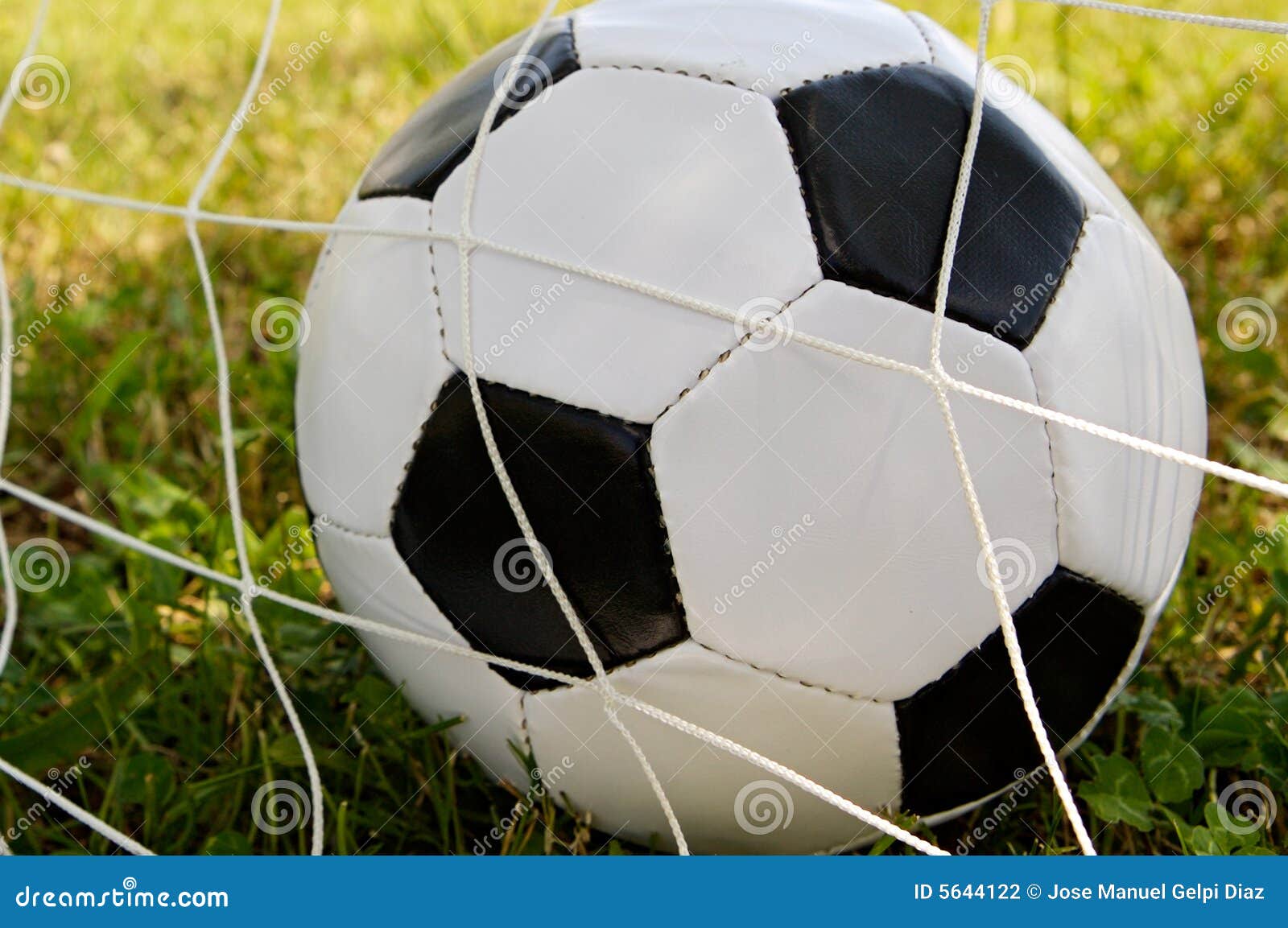 De Bal Van Het Voetbal in Het Netto Doel Stock Foto - Image of ...