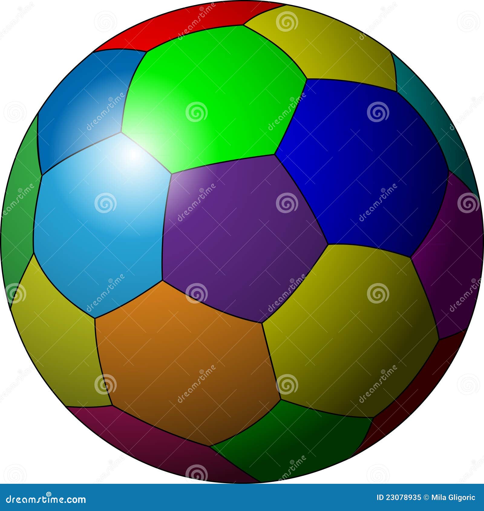 De Bal Van Het Voetbal in Kleur Vector Illustratie - Illustration of ...