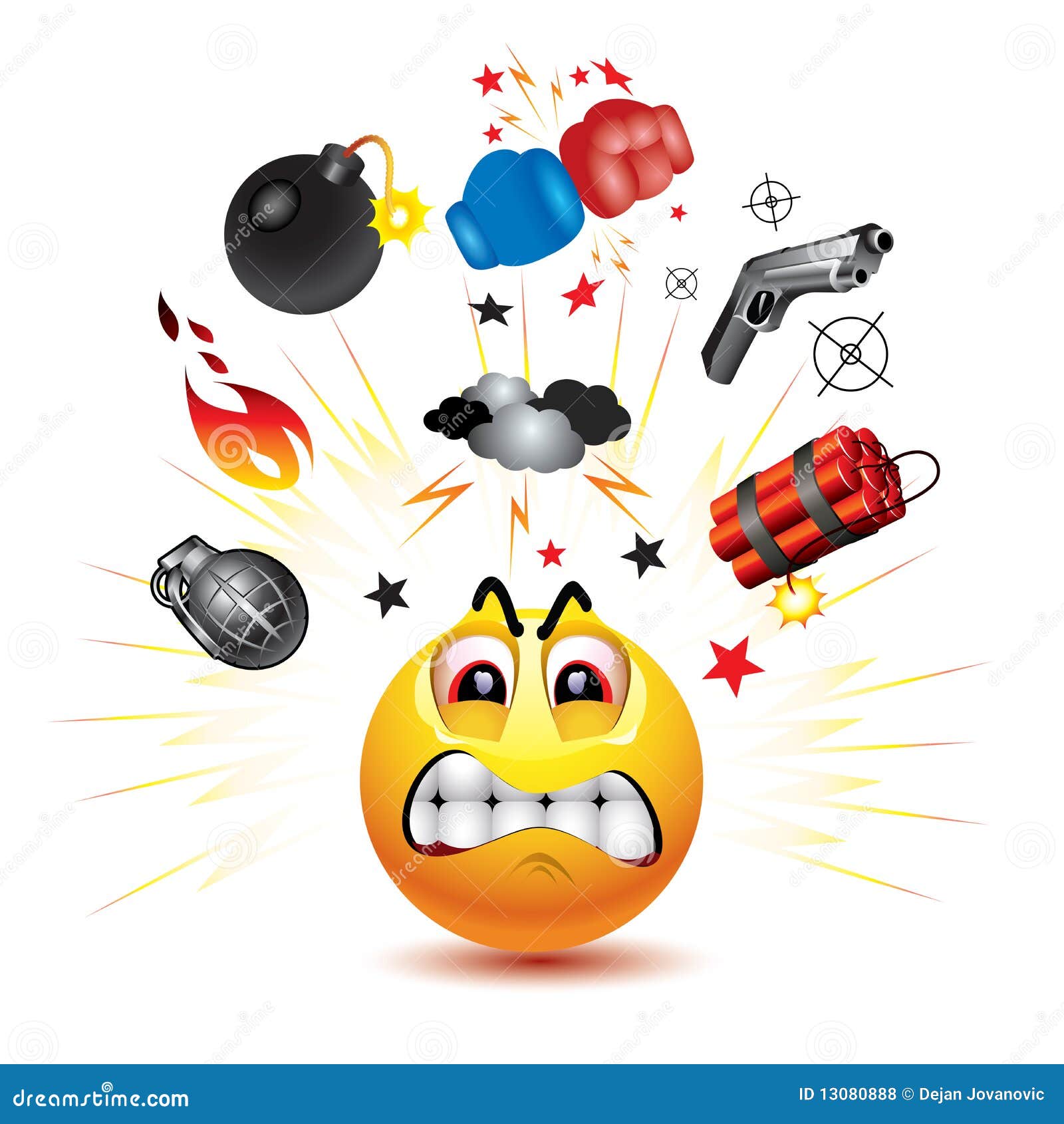 De bal van Smiley vector illustratie. Illustration of emotie - 13080888