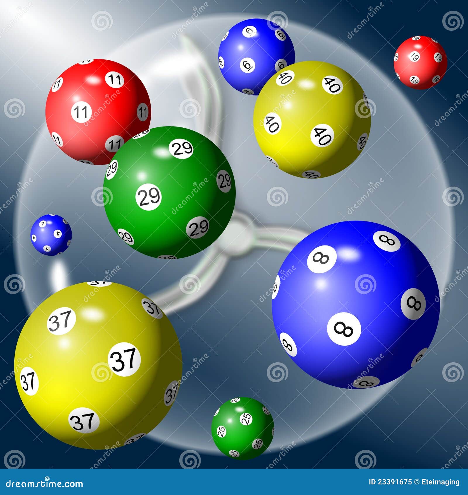 De ballen van de loterij stock illustratie. Illustration of blauw ...