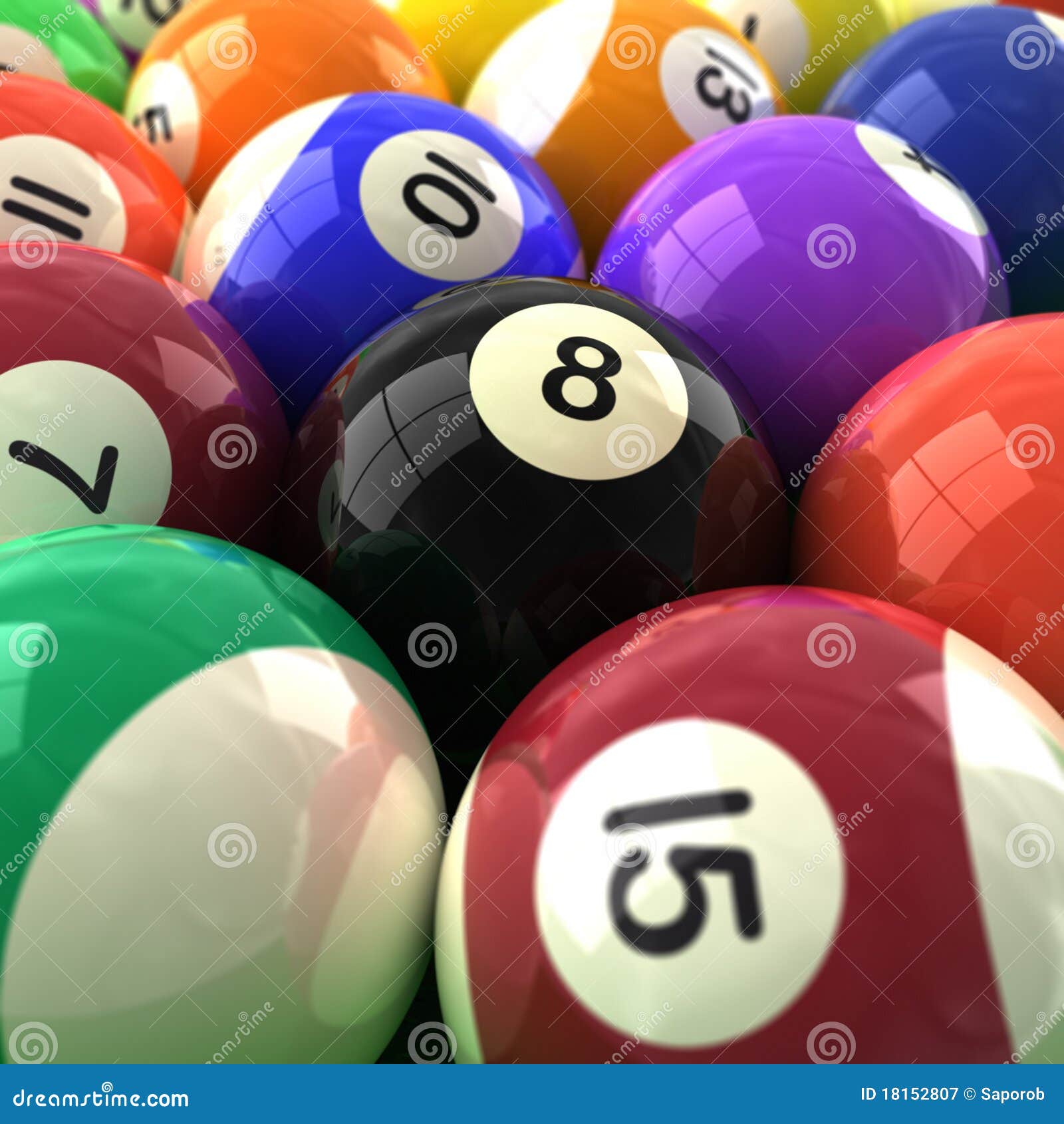 De ballen van het biljart stock afbeelding. Image of bijzonder - 18152807