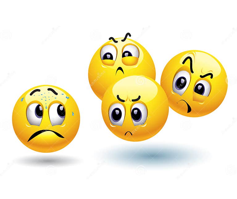 De ballen van Smiley vector illustratie. Illustration of geërgerd ...