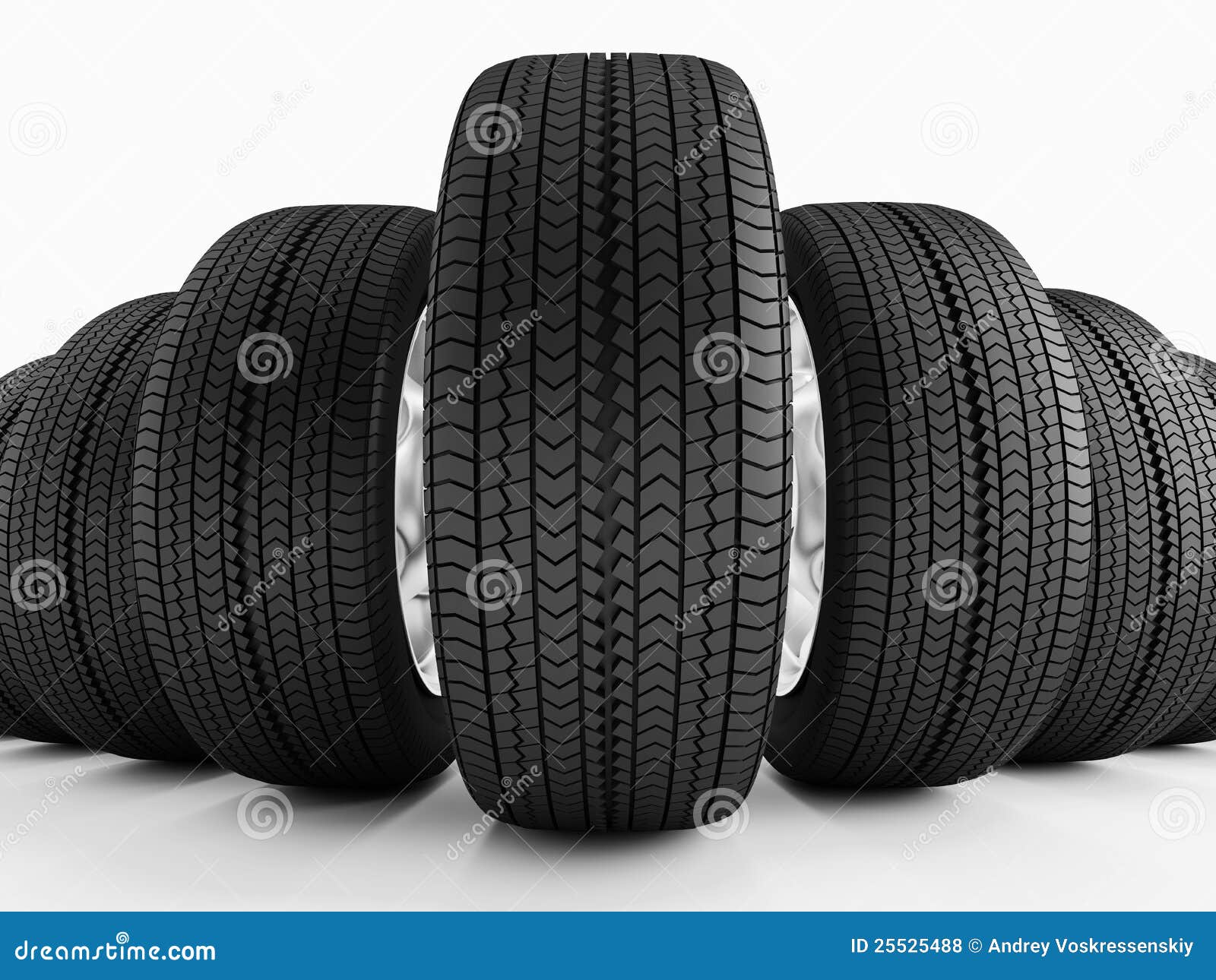 De Banden Van De Auto in Een Rij Stock Illustratie - Illustration of ...