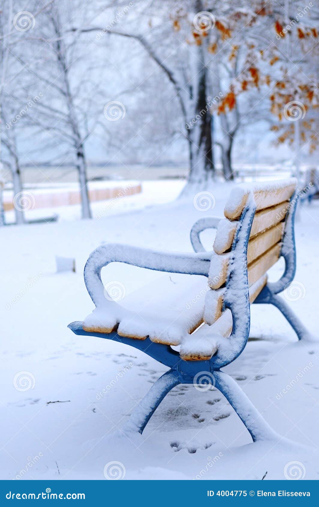 De bank van de winter stock afbeelding. Image of zwaar - 4004775