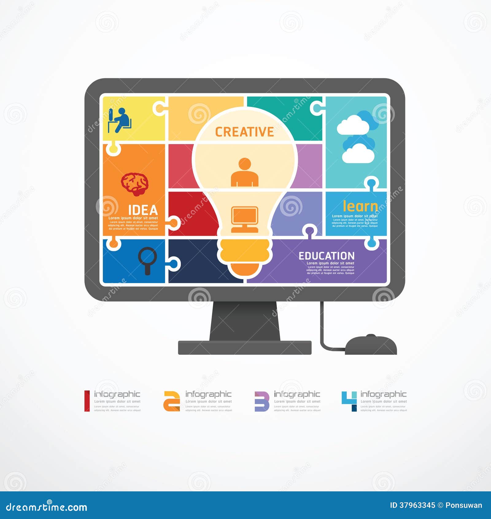 De Banner Van De De Computerfiguurzaag Van Het Infographicmalplaatje ...