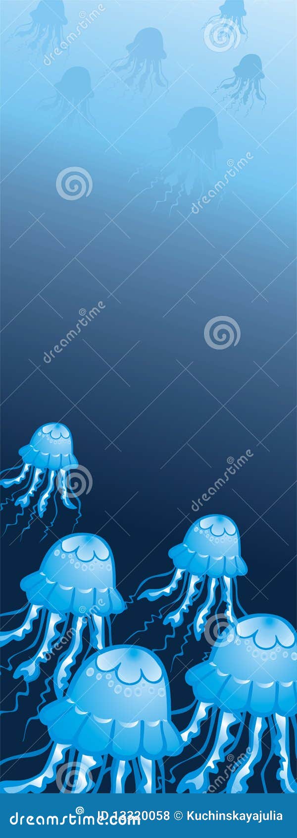 De banner van de kwal vector illustratie. Illustration of verticaal ...