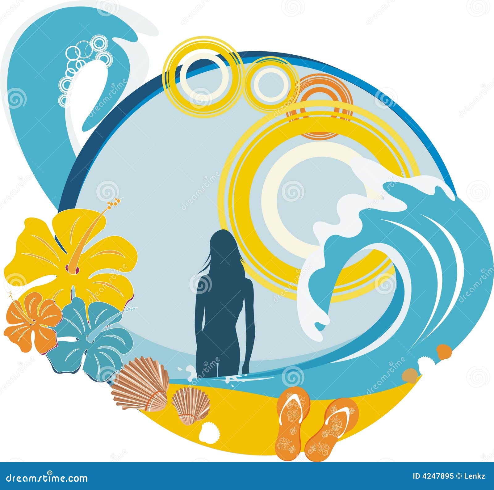 De banner van het strand vector illustratie. Illustration of branding ...