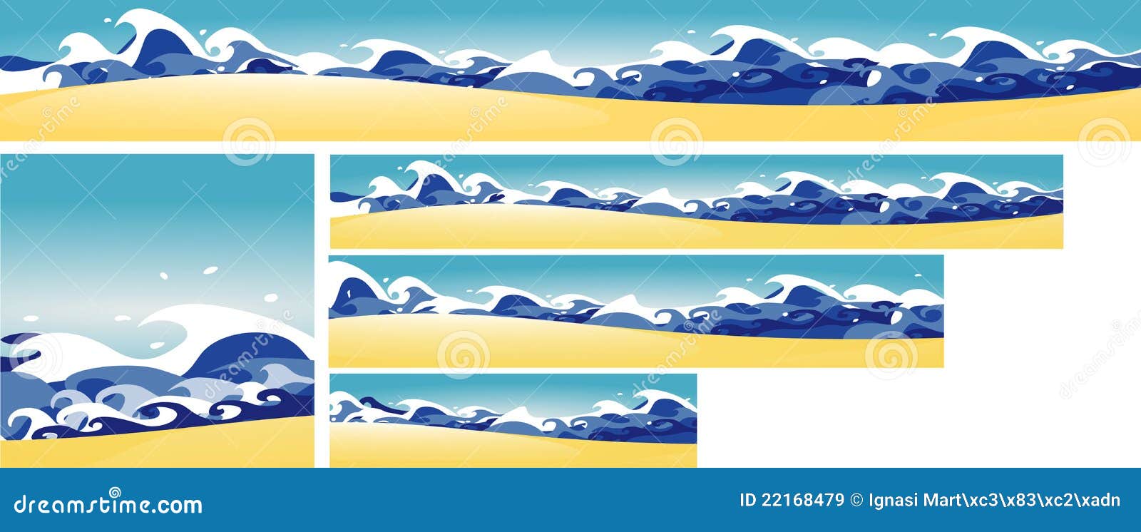 De banners van het strand vector illustratie. Illustration of hemel ...