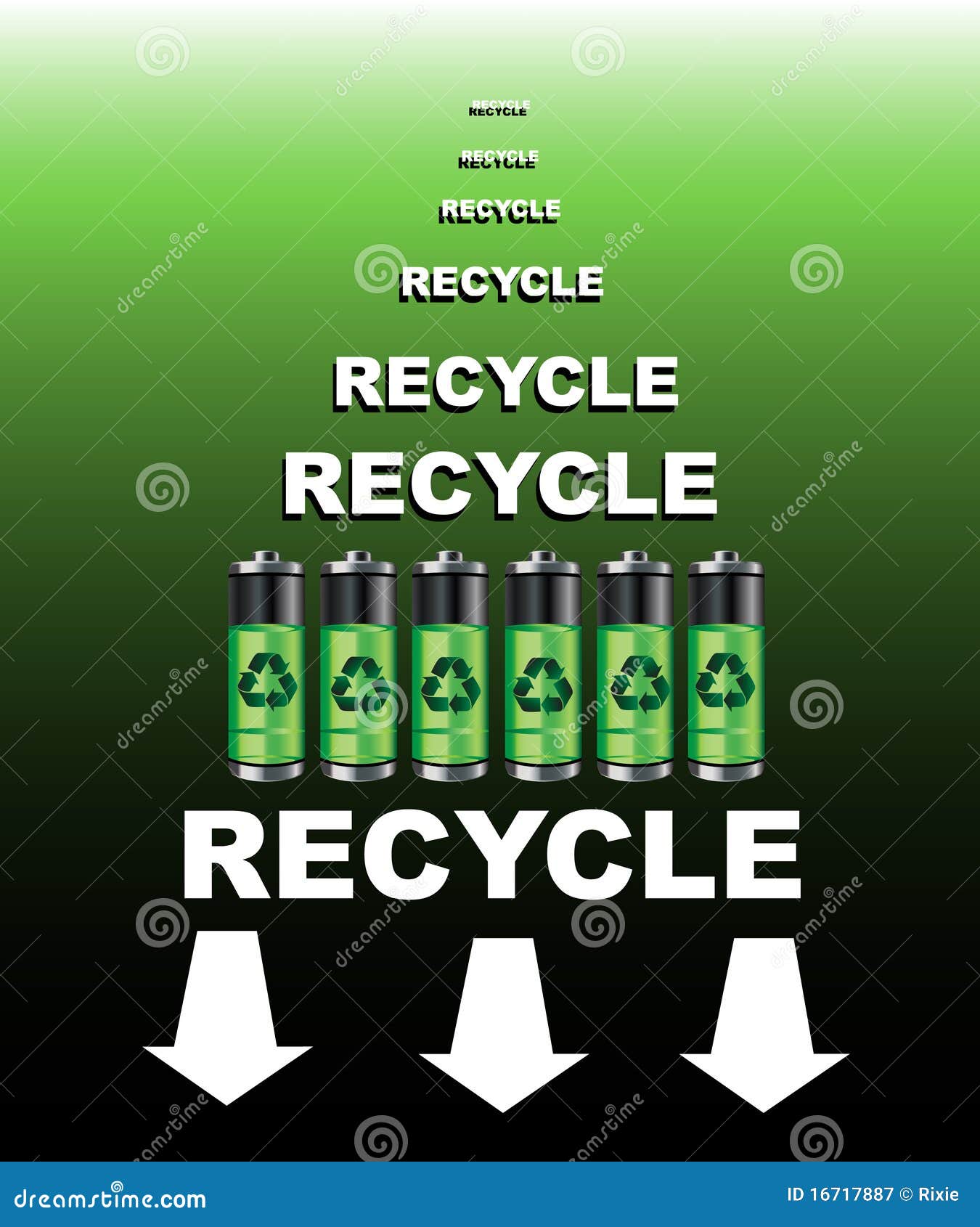De Batterijen Recycleren Affiche Vector Illustratie - Illustration of ...