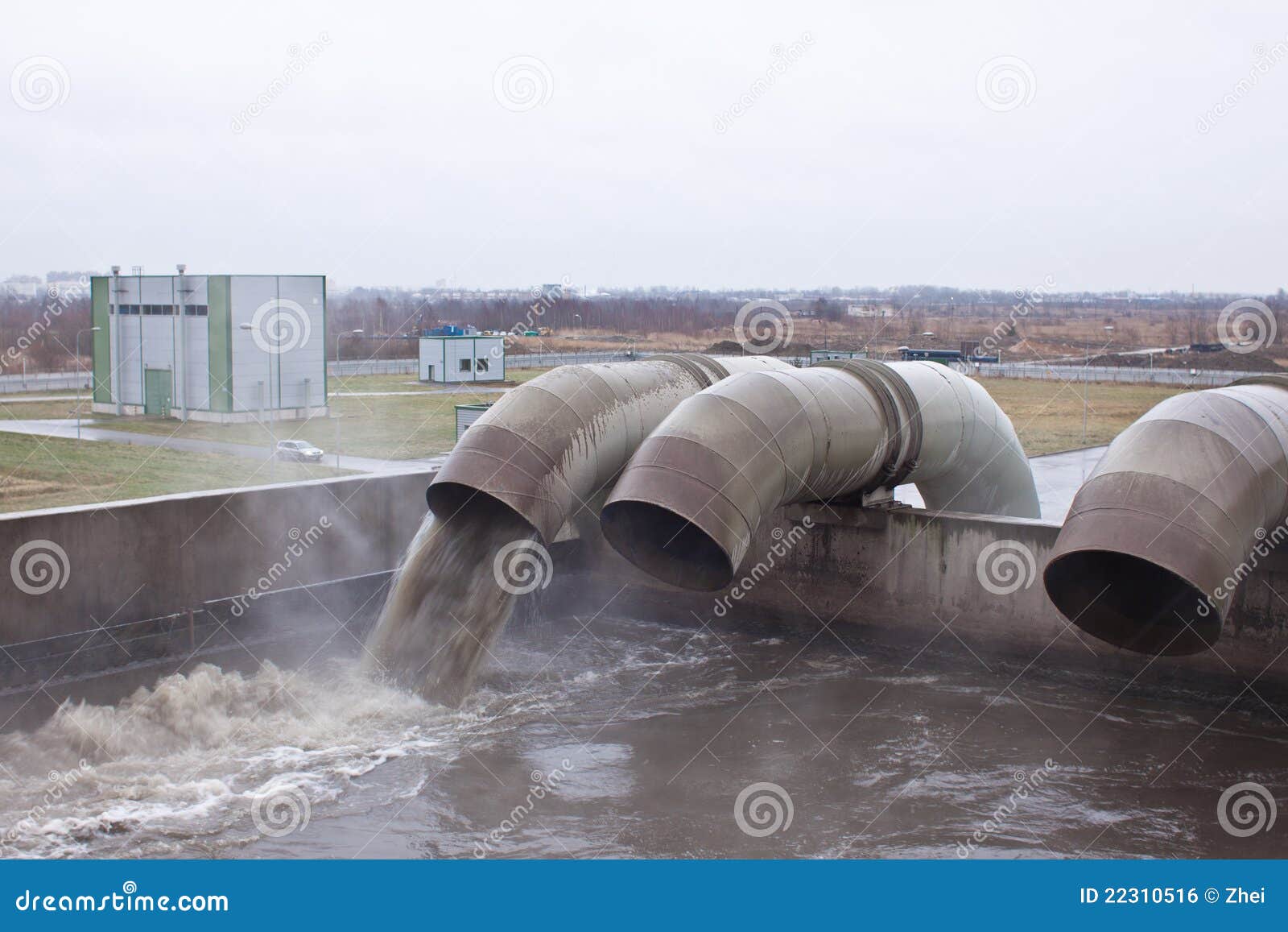 De Behandelingsinstallaties Van Het Afvalwater Stock Foto - Image of ...