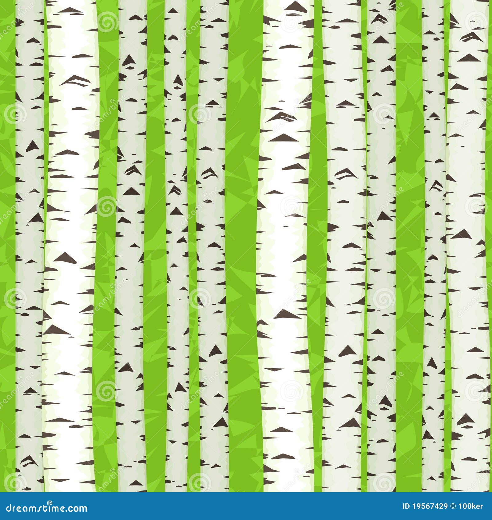 De berk stamt naadloos, vector illustratie. Illustration of groen ...