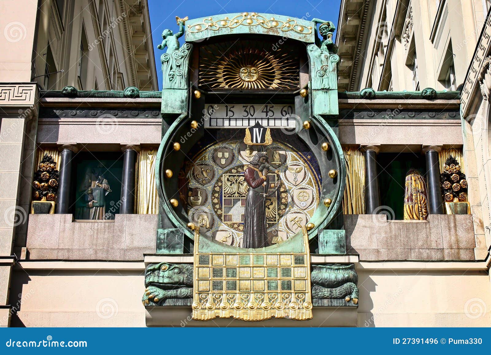 De Beroemde Klok Van Wenen - Ankeruhr Stock Foto - Image of modern ...