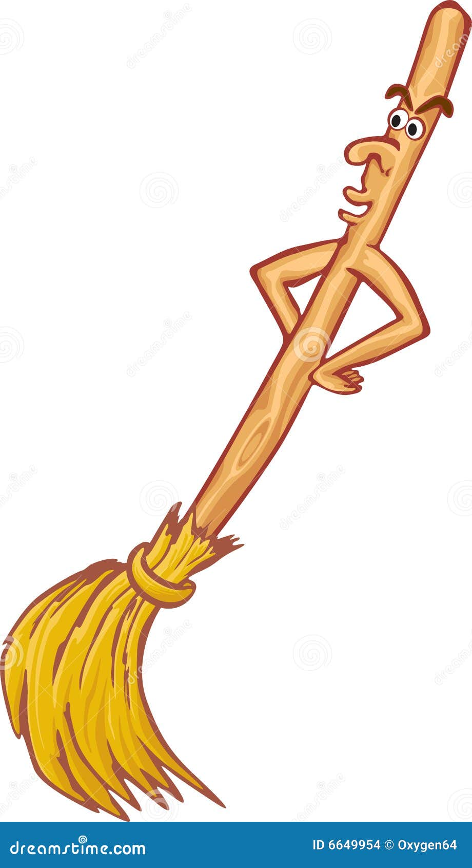 De Bezem Van Het Beeldverhaal Vector Illustratie - Illustration of ...