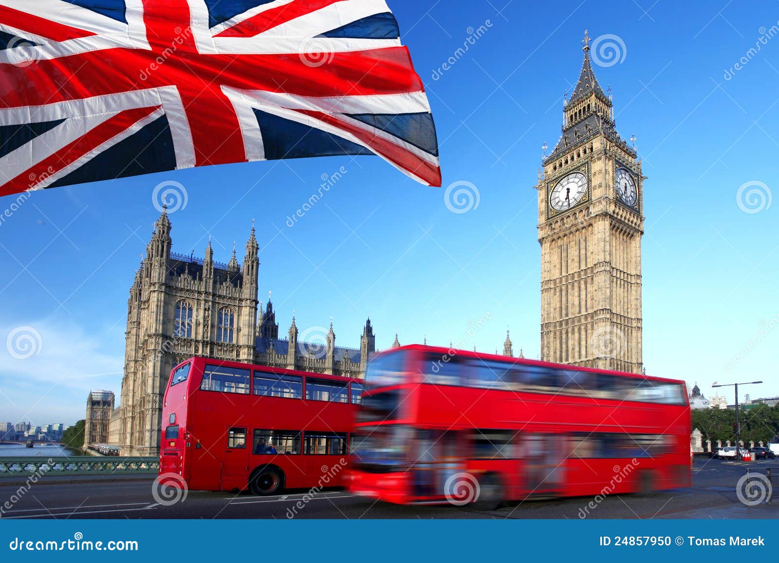 De Big Ben Met Rode Bus in Londen, Het UK Stock Foto - Image of ...